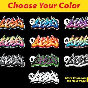 Custom Graffiti Name Sticker Decal, Wall Sticker, Backdrop Sticker ...