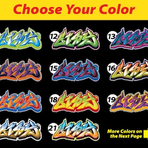 Custom Graffiti Name Sticker Decal, Wall Sticker, Backdrop Sticker ...