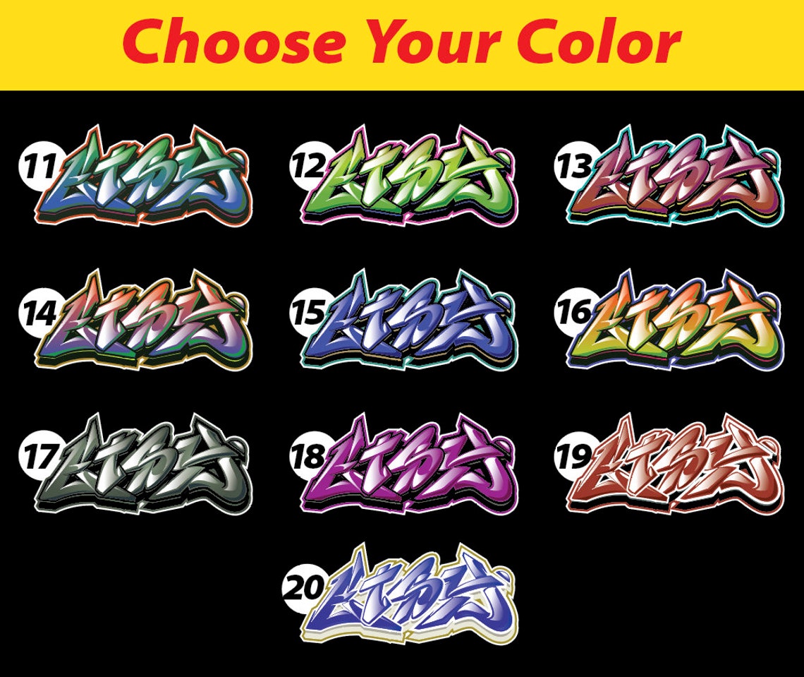 Custom Graffiti Name Sticker Decal Wall Art Room Decor One - Etsy