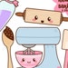 Baking Clipart Kawaii Baking Clipart Cute Baking Icons Kawaii Bake ...