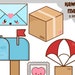 Mail Clipart Kawaii Mail Clipart Cute Mail Stamp Clipart Kawaii Mail ...