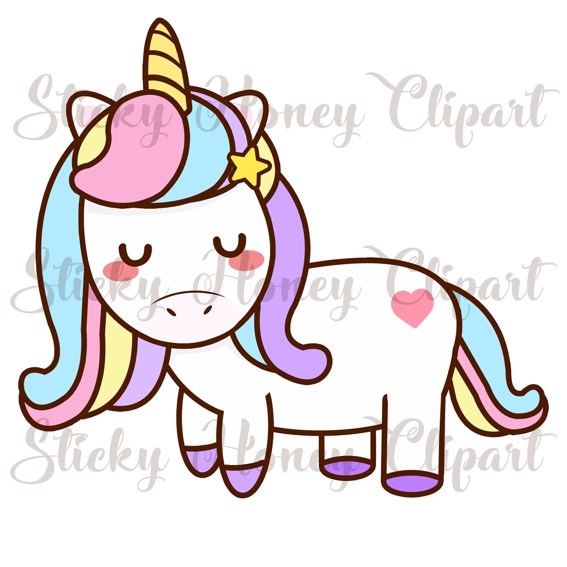 Unicorn Clipart Kawaii Unicorn Clipart Cute Unicorns Kawaii Unicorn ...