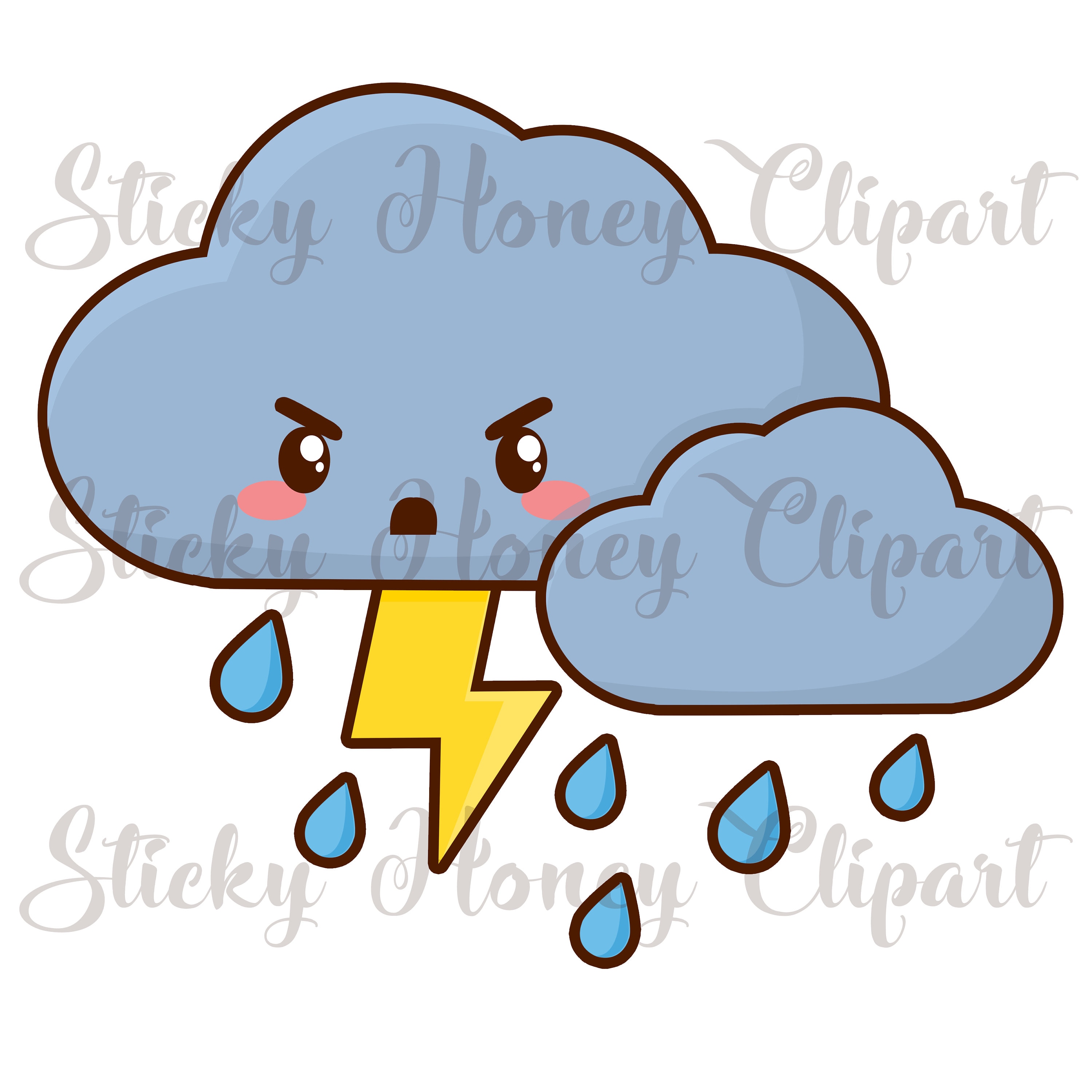 Weather Clipart Kawaii Weather Clipart Cute Weather - Etsy Canada