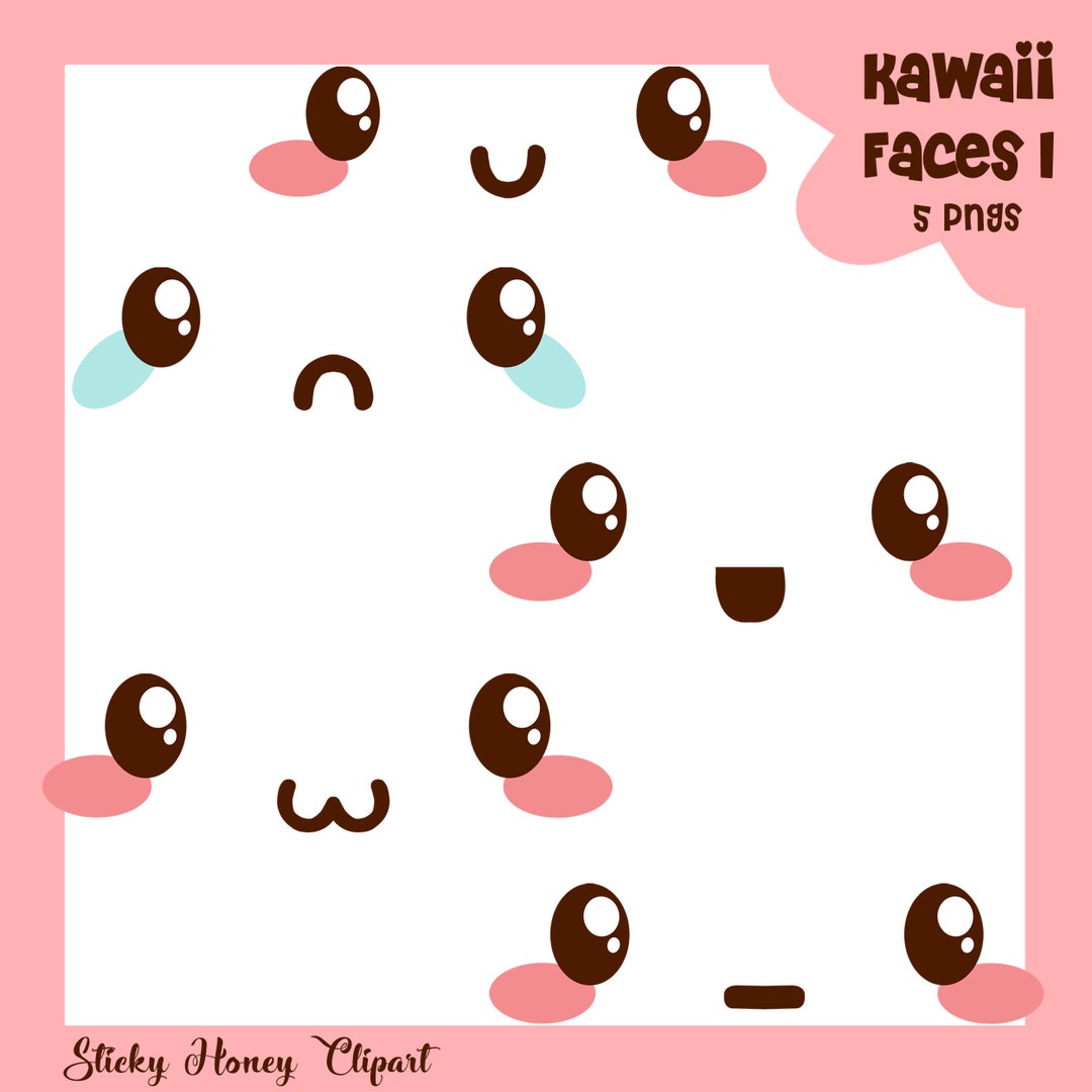 Kawaii Faces Clipart Faces Clipart Cute Faces Clipart - Etsy UK