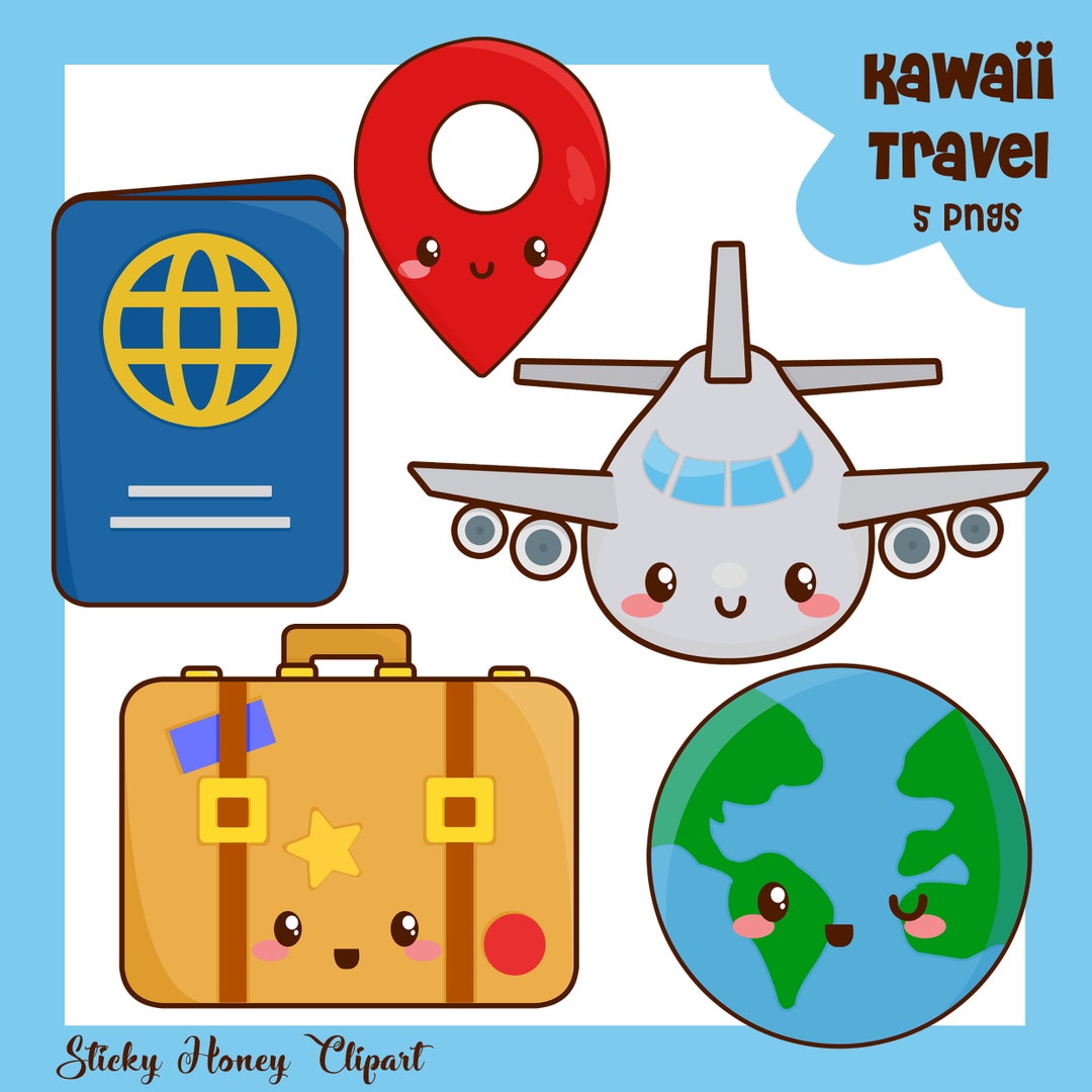 Travel Clipart Kawaii Travel Clipart Cute Travel Airplane Clipart ...
