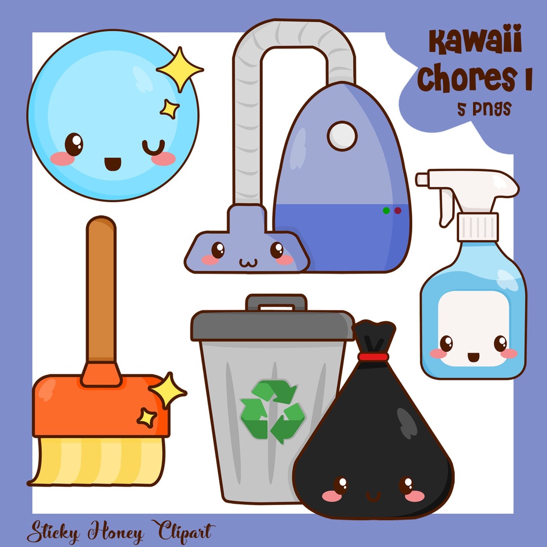 Cleaning Clipart Kawaii Cleaning Clipart Cute Chores Clipart Chore Clip ...