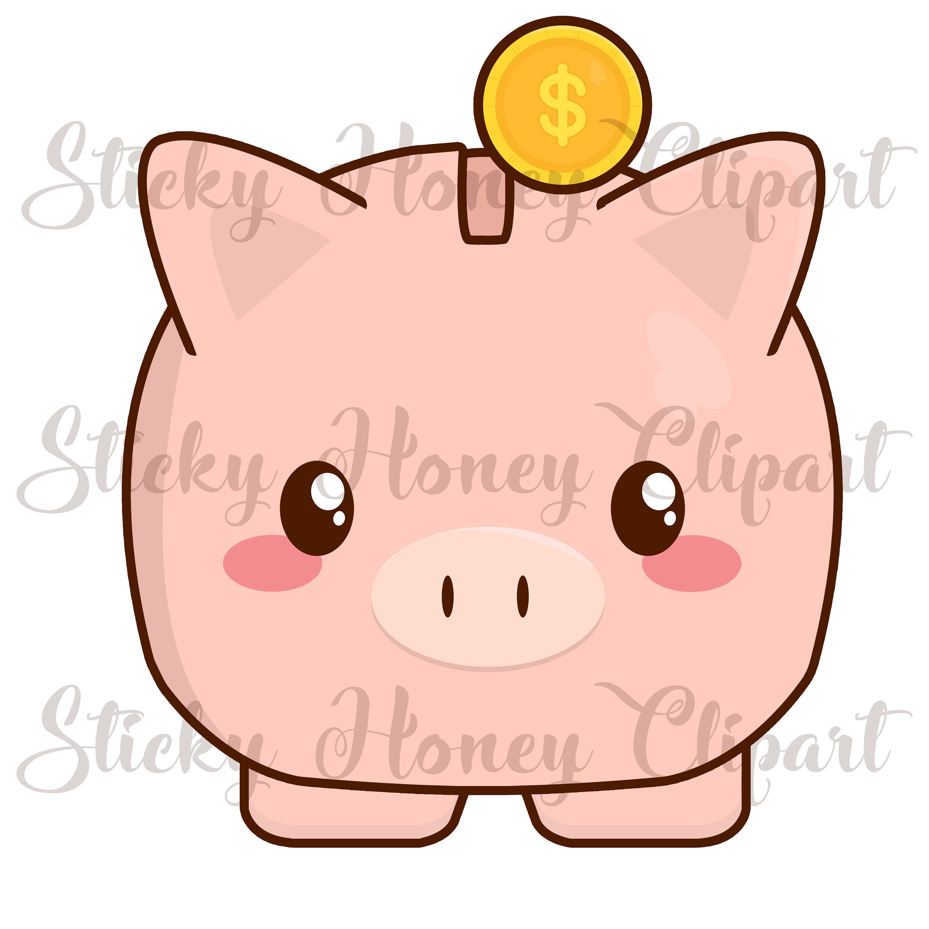 Finances Clipart Kawaii Finances Clipart Cute Money - Etsy UK