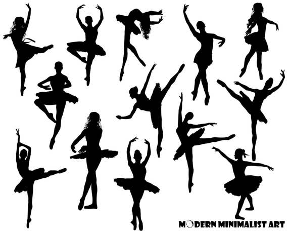 Items similar to Ballerina Clipart Black – 13 PNG Images on Etsy