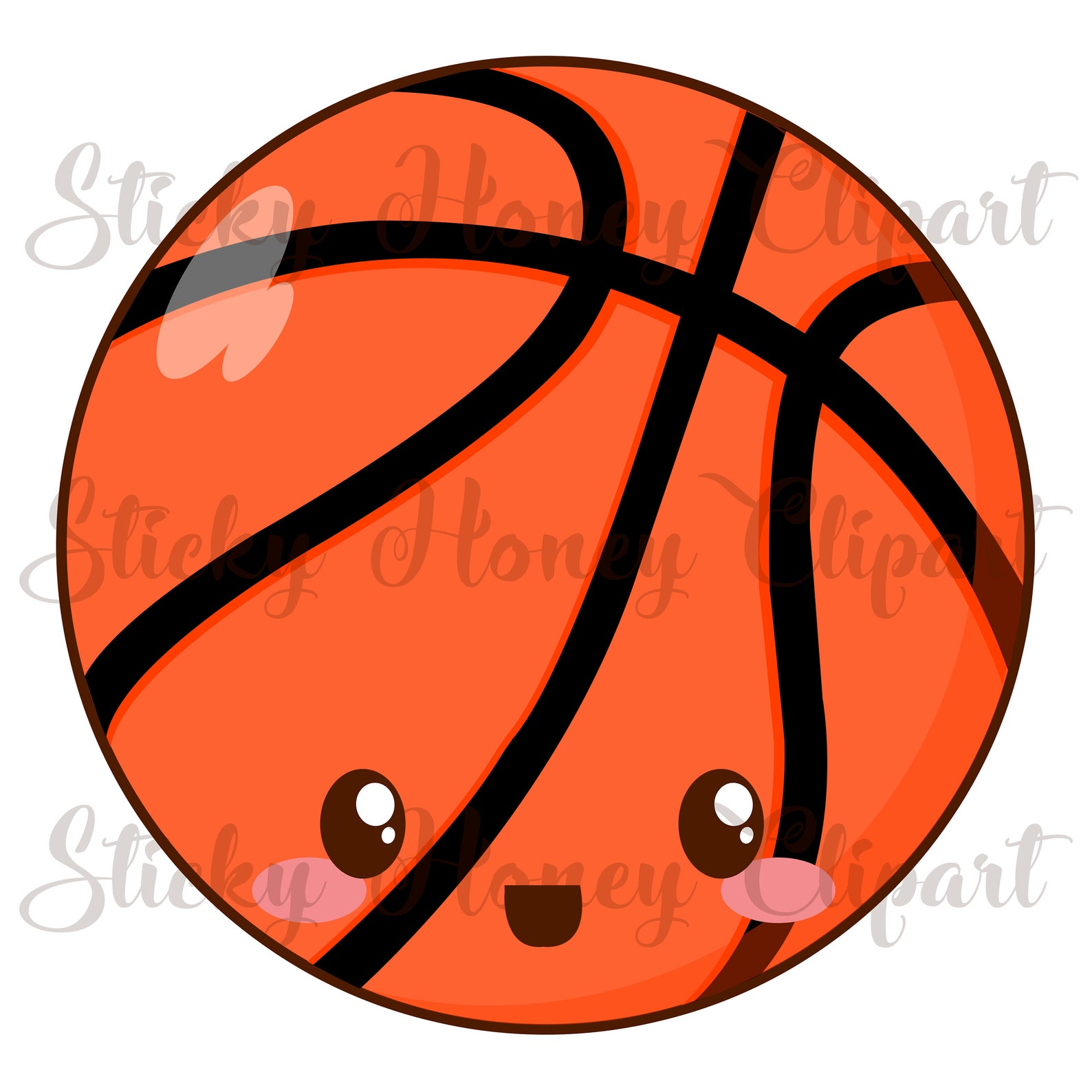 Sports Clipart Kawaii Sports Clipart Cute Sports Basketball Clipart ...
