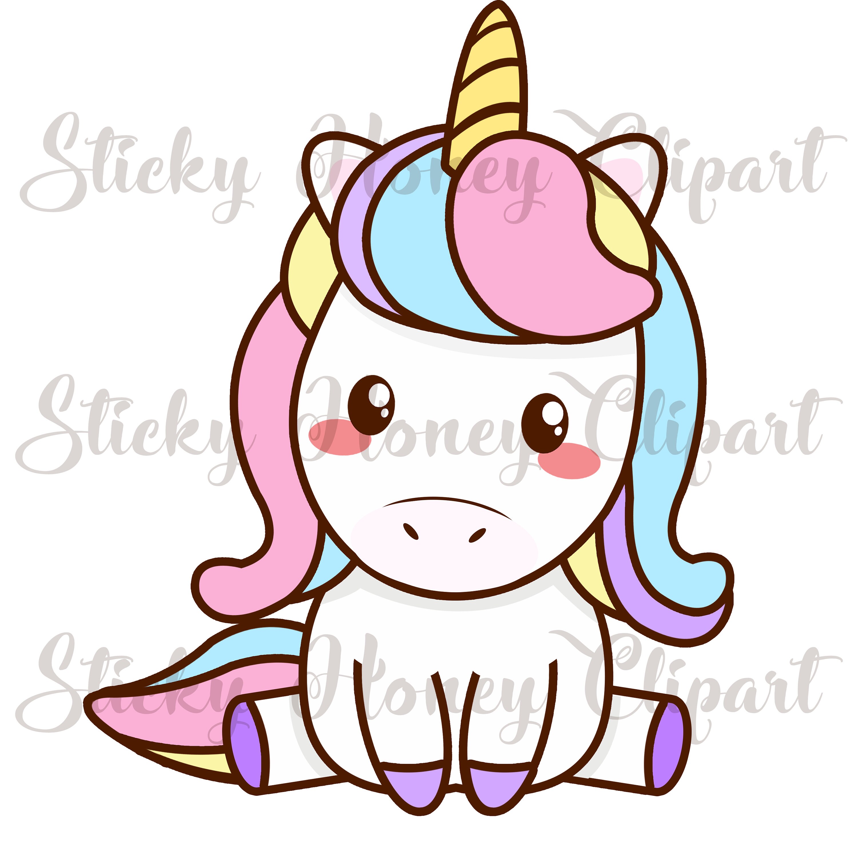 Unicorn Clipart Kawaii Unicorn Clipart Cute Unicorns Kawaii Unicorn ...