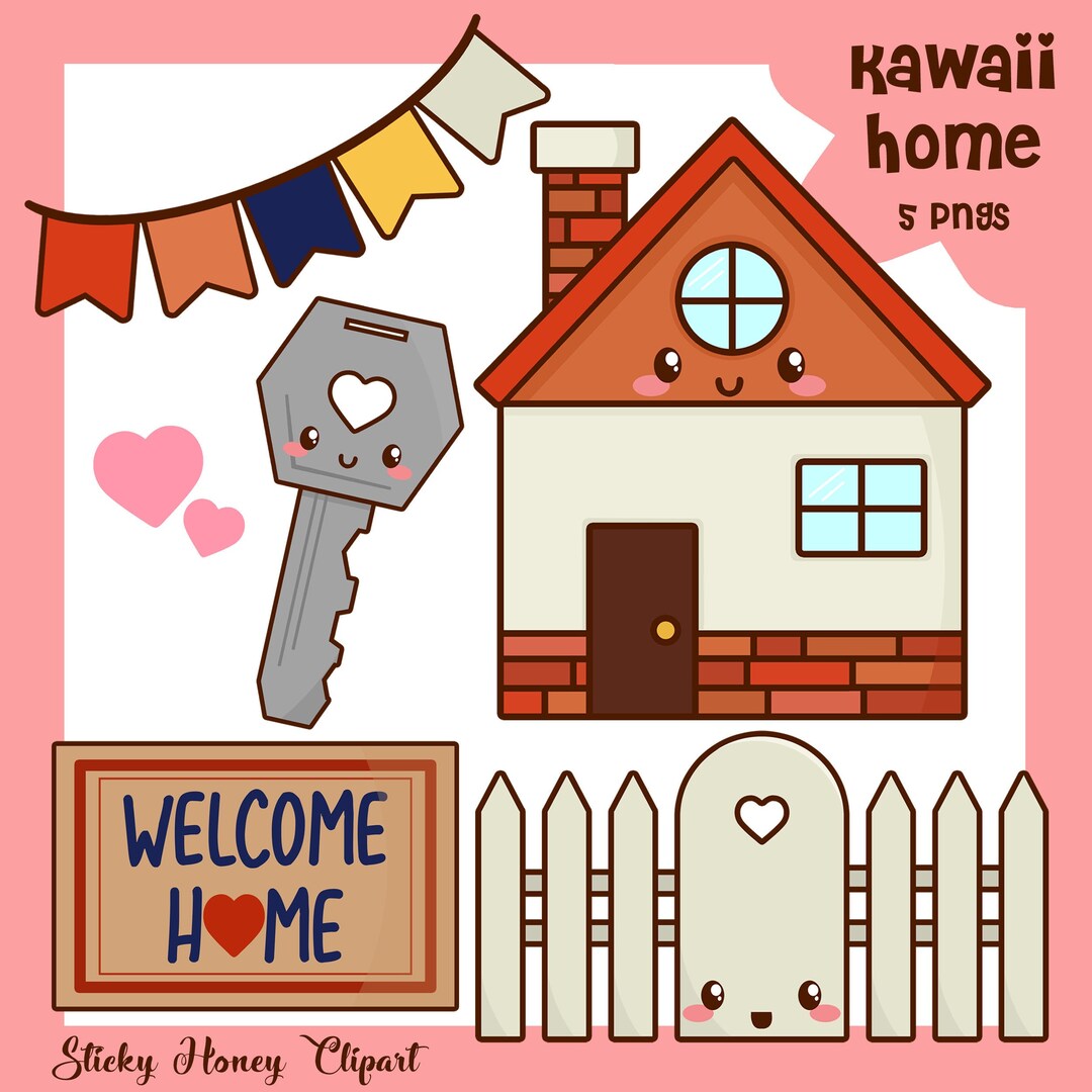 Home Clipart Kawaii Home Clipart Cute Home Icons Kawaii House Clipart ...