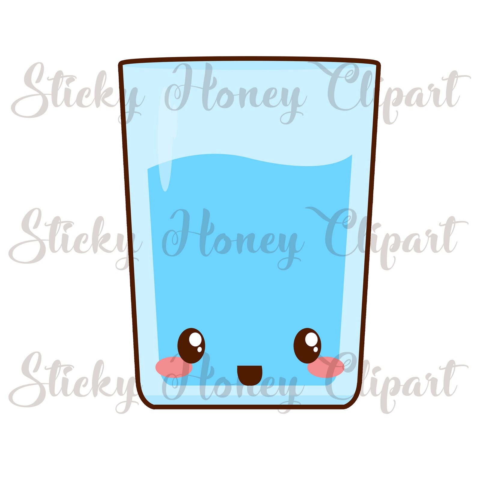 Water Clipart Kawaii Water Clipart Cute Water Tracker Kawaii Water ...