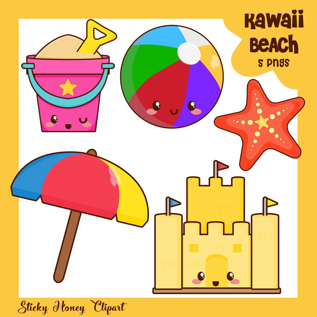 Beach Clipart Kawaii Beach Clipart Cute Beach Clipart Beach Clip Art ...