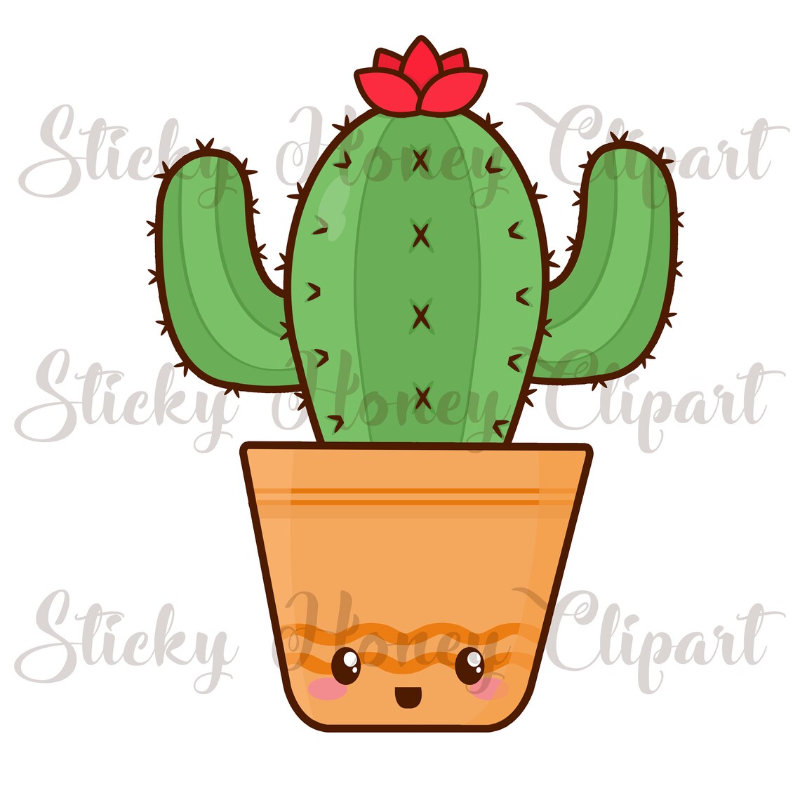 Cactus Clipart Kawaii Cactus Clipart Cute Cactus Clipart Cactus Clip ...