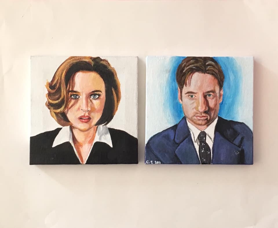 The X Files Mulder & Scully Mini Paintings | Etsy