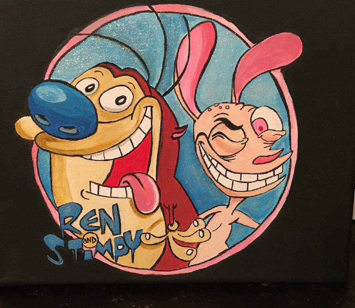 Original One of A Kind Ren & Stimpy Acrylic Painting - Etsy