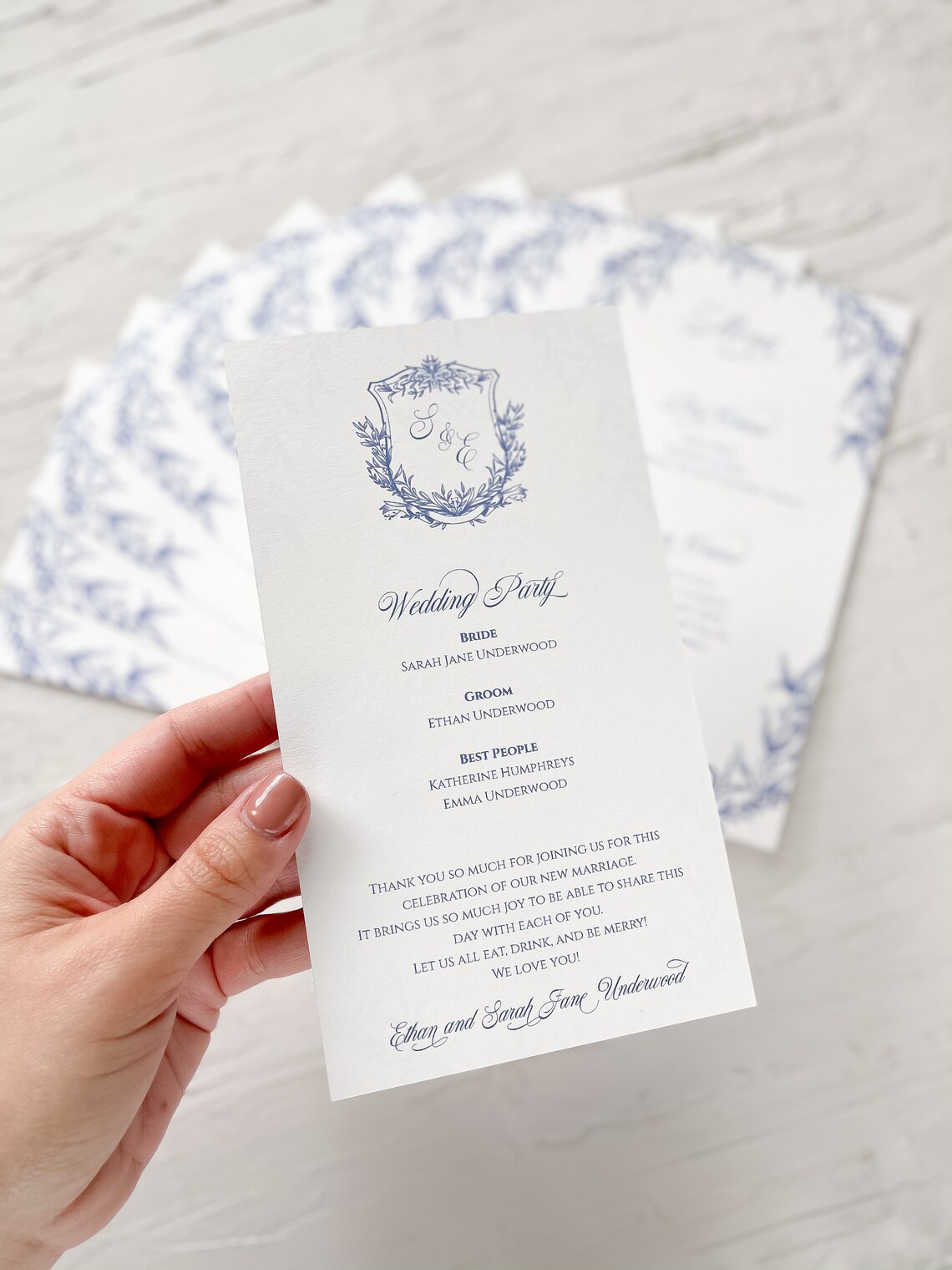 Classic Blue Wedding Menus Classic Wedding Menus Blue - Etsy