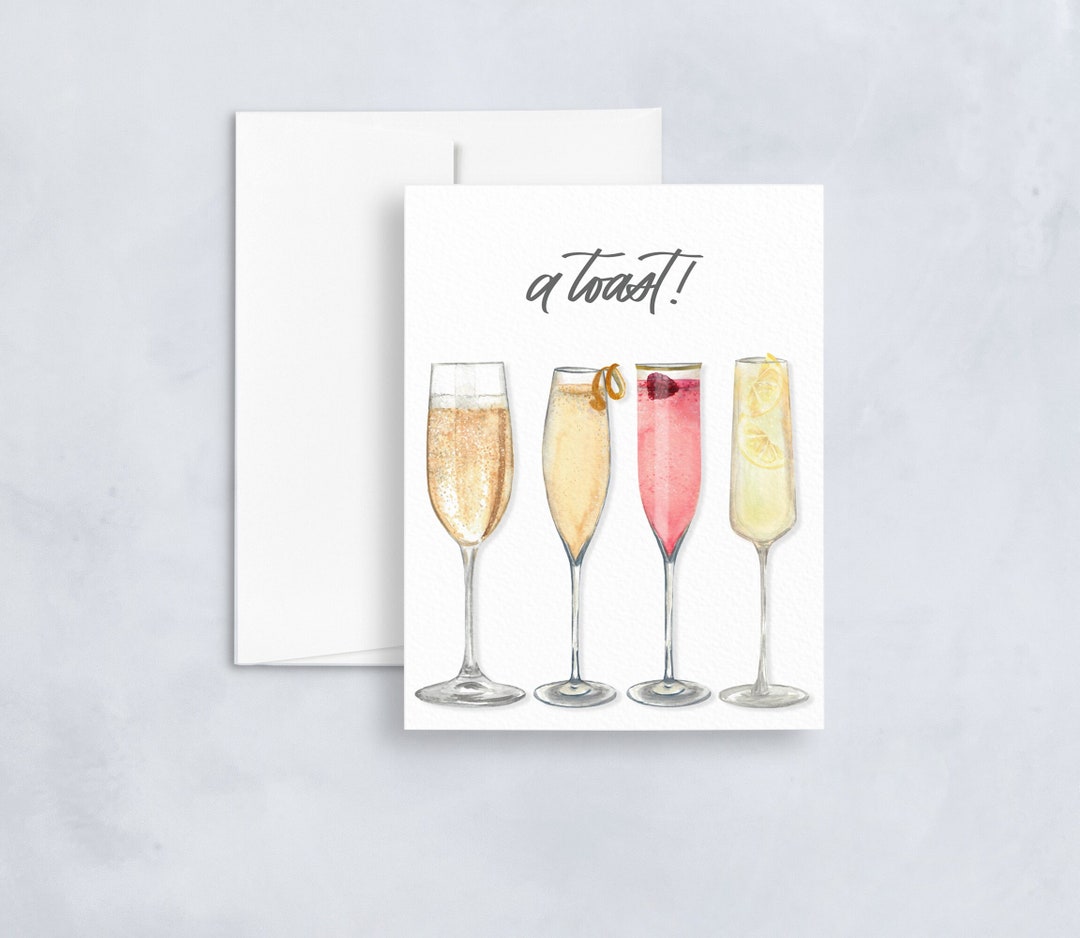 Celebration Card, A Toast Greeting Card, Birthday Card, Congratulations ...
