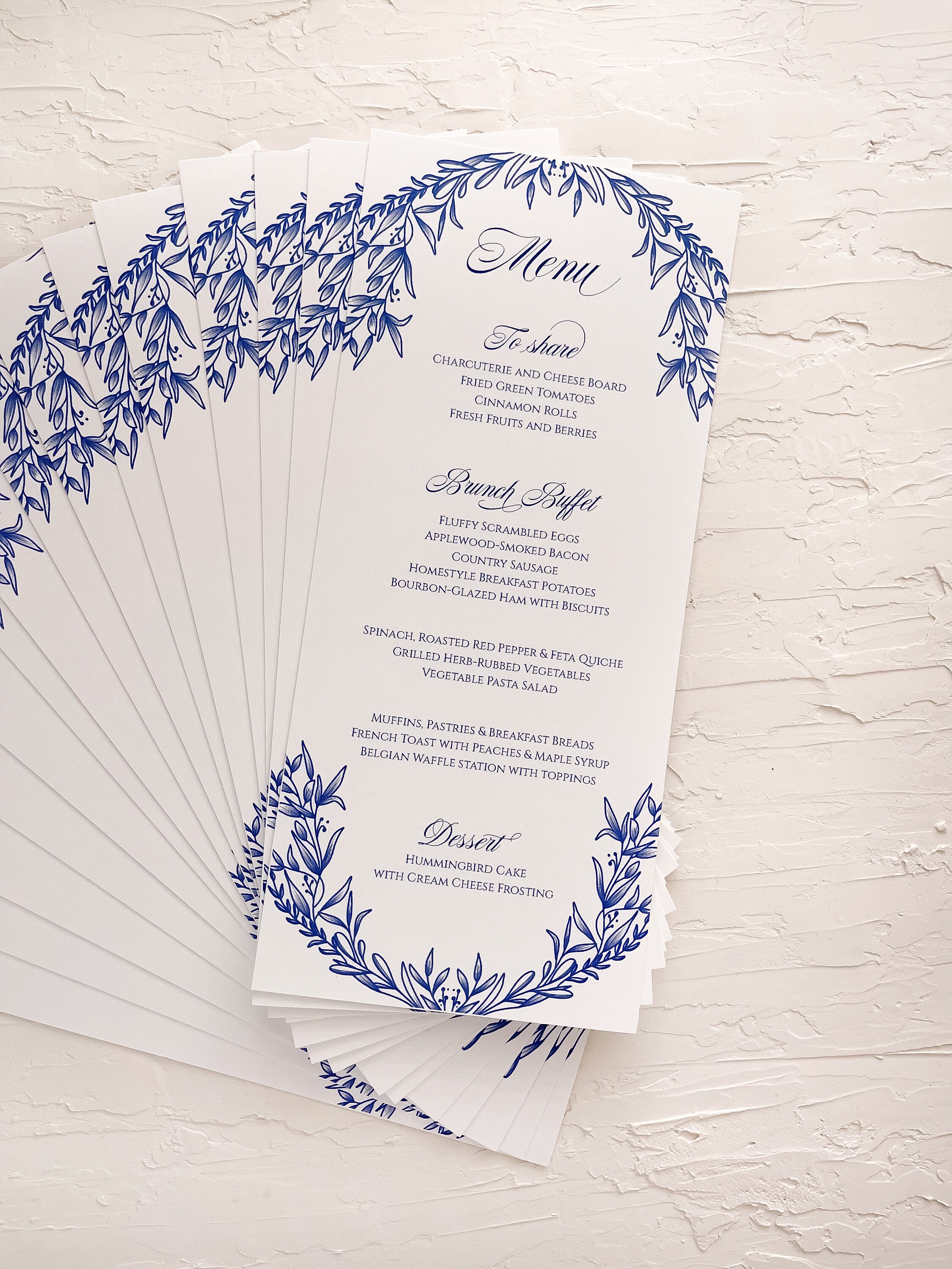 Classic Blue Wedding Menus Classic Wedding Menus Blue - Etsy