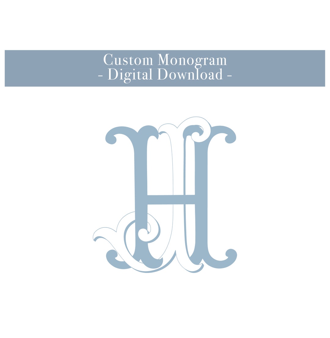 Custom Monogram Digital Download, Interlocking Monogram, Wedding ...