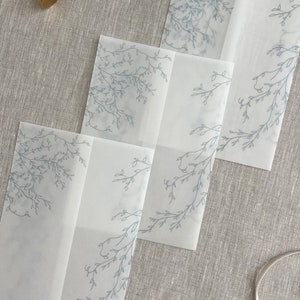 Dusty Blue Vellum Jacket, Vellum Wrap, Printed Vellum, Vellum Jacket ...