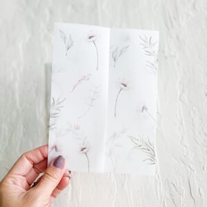 Floral Vellum Wrap for Invitations, Anemone Invitation, Wedding ...