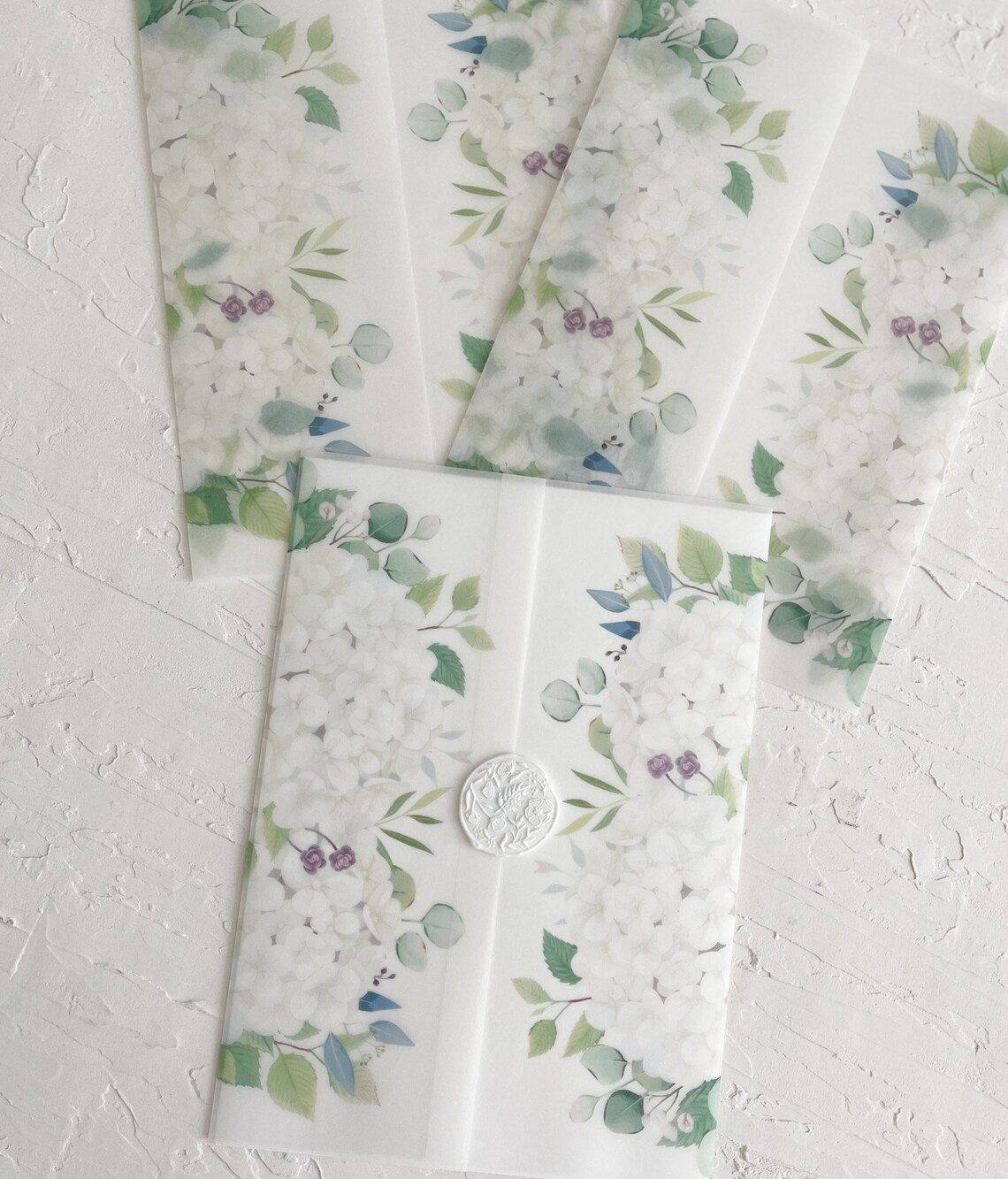 Hydrangea Vellum Wrap Vellum Jacket for Invitations Wedding - Etsy