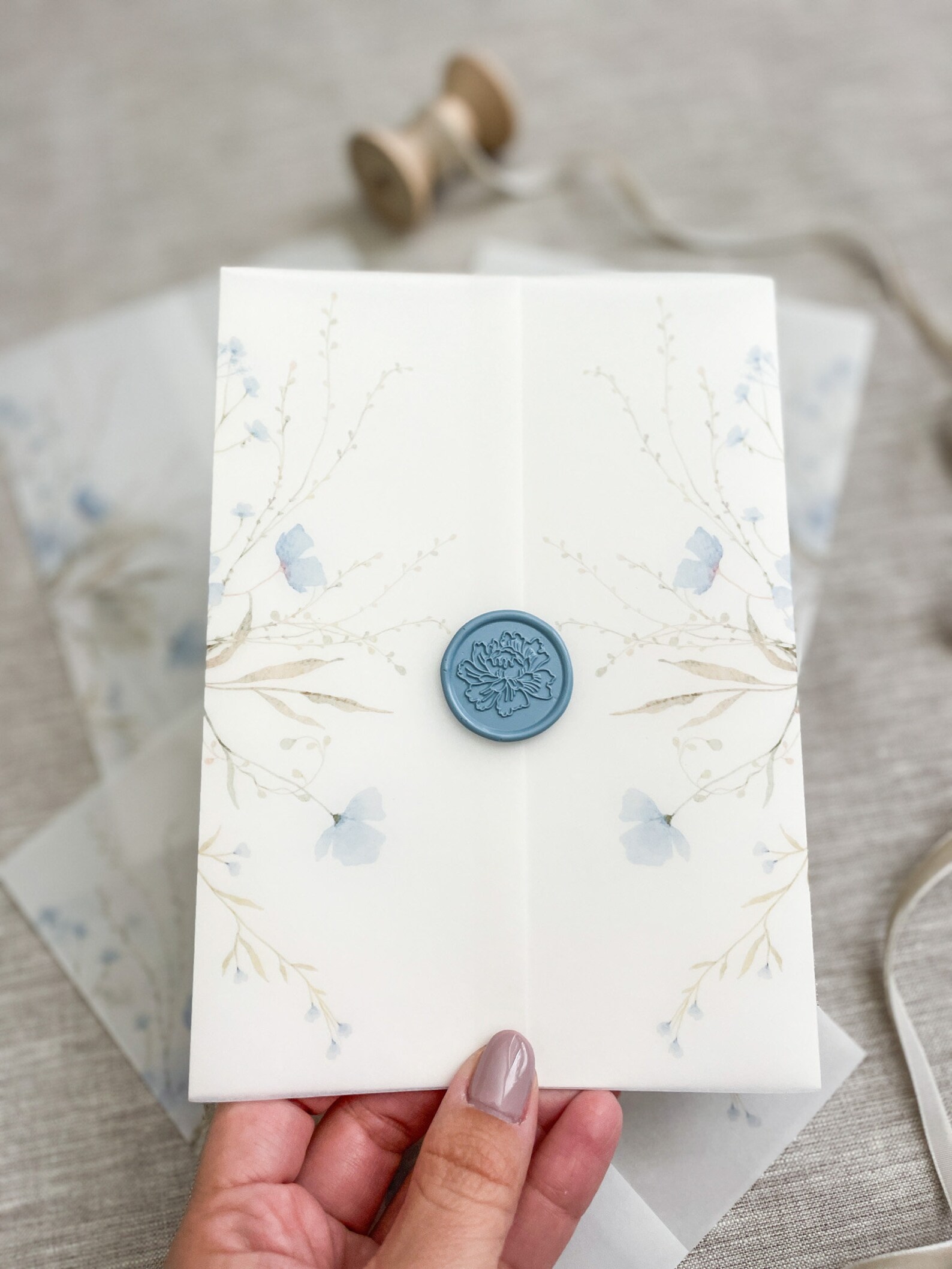 Wildflower Vellum Wrap for Invitation, Vellum Jacket, Wedding ...