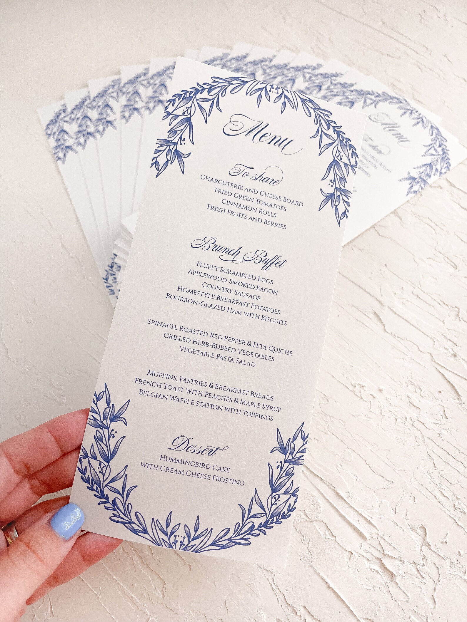 Classic Blue Wedding Menus Classic Wedding Menus Blue - Etsy