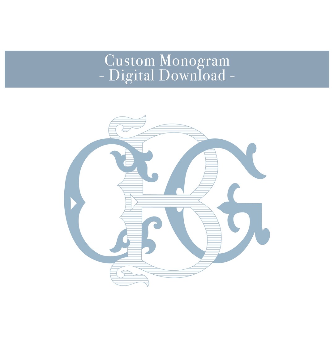 Custom Three Letter Monogram Digital Download, Interlocking Monogram ...