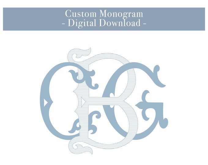 3 Letter Wedding Monogram, Three Letters Monogram Logo, 3 Letters ...