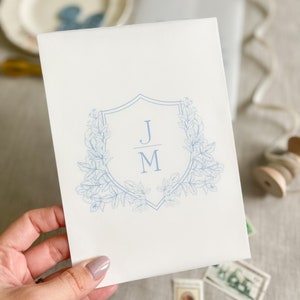 Custom Vellum Wrap for Invitation, Crest Monogram, Wedding Invitation, Custom Crest, Wedding ...