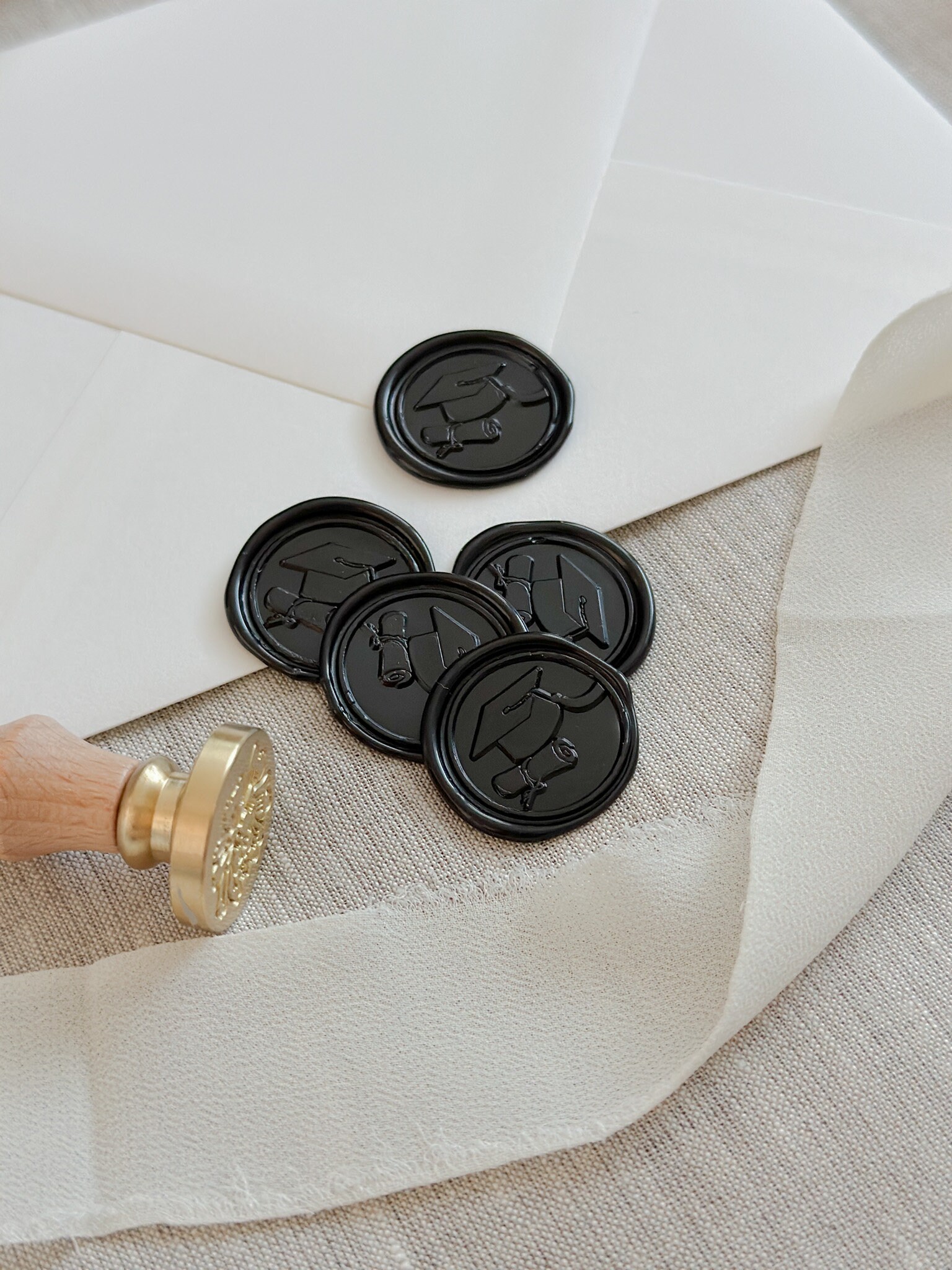 Black Graduation Wax Seal Sticker, Black Wax Seal, Graduation Wax Seal ...