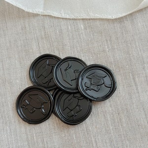 Black Graduation Wax Seal Sticker, Black Wax Seal, Graduation Wax Seal ...