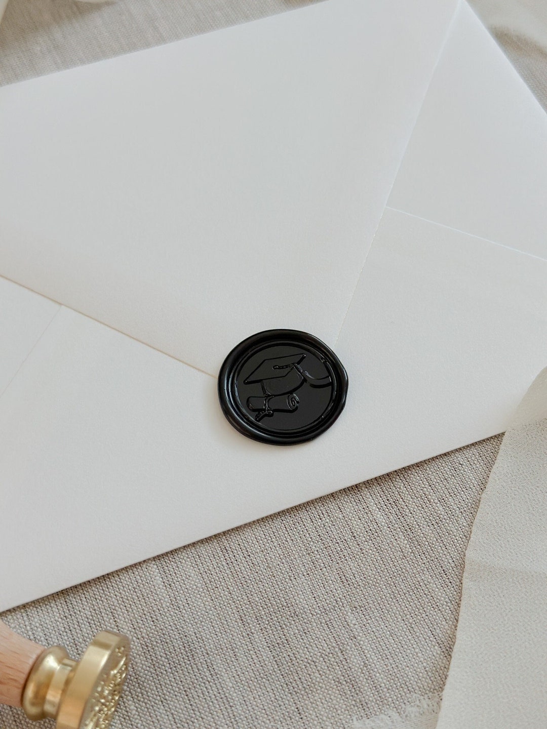Black Graduation Wax Seal Sticker, Black Wax Seal, Graduation Wax Seal ...