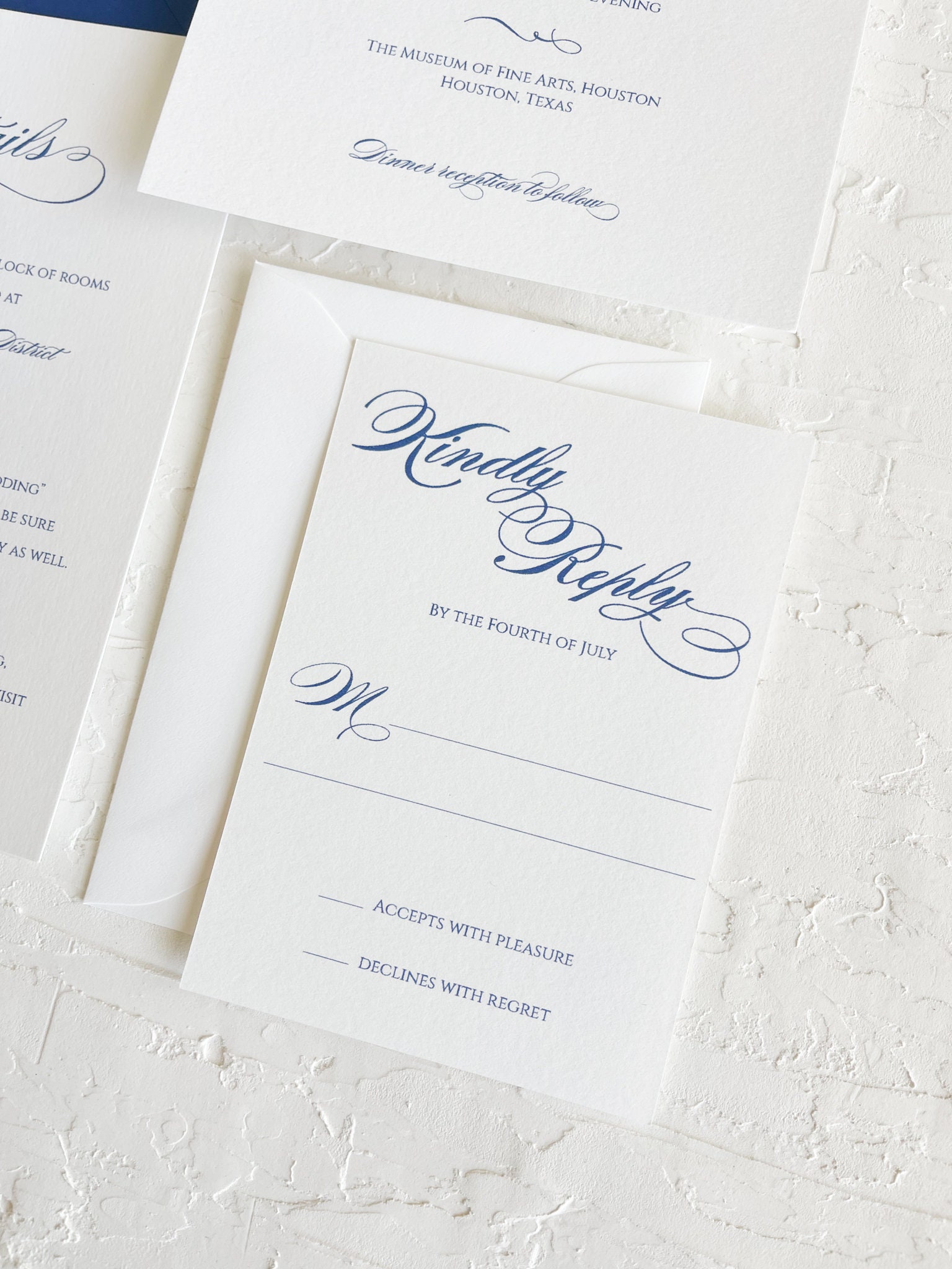 Blue Wedding Invitation Classic Wedding Invitation Navy Blue - Etsy