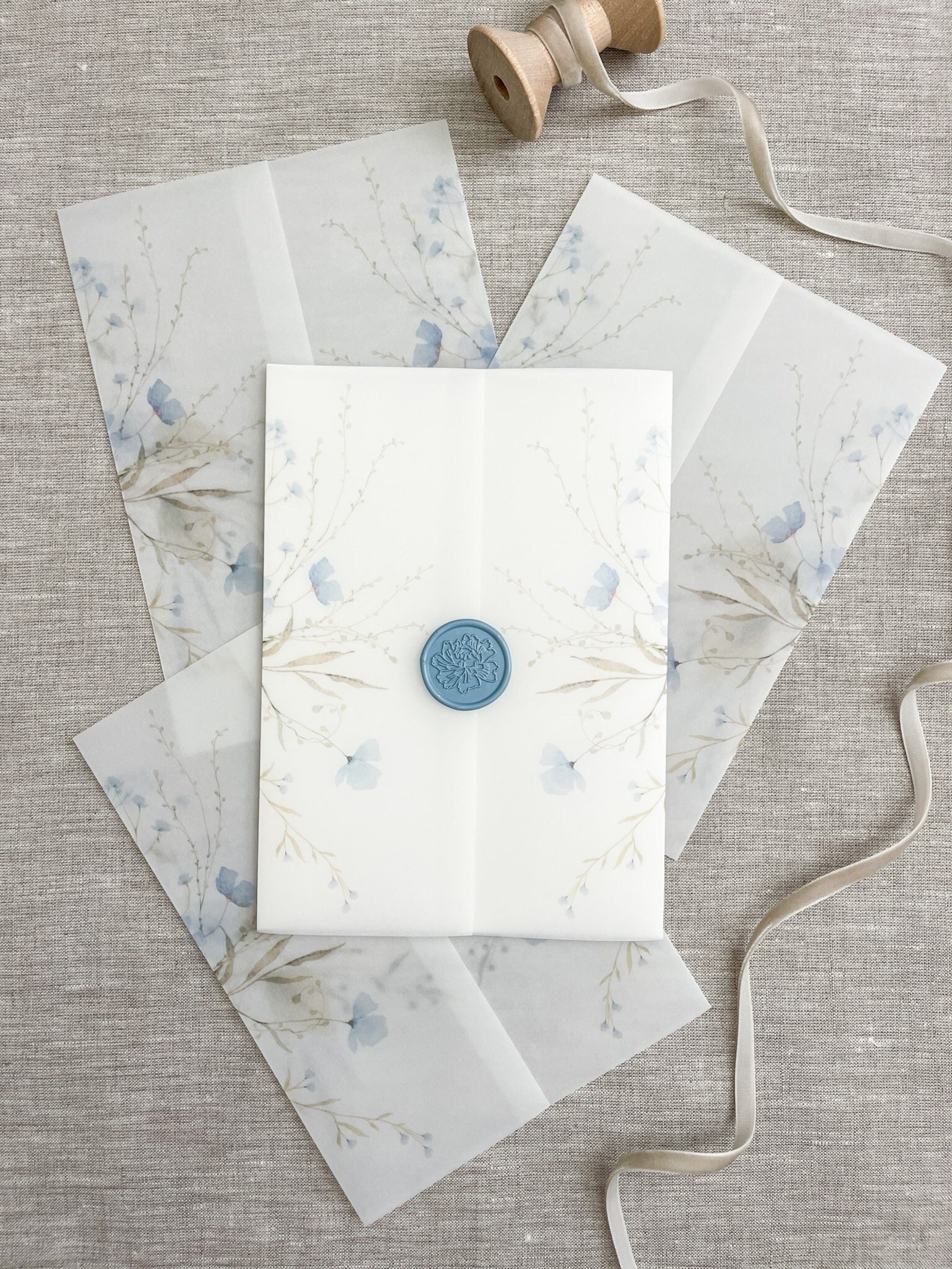 Wildflower Vellum Wrap for Invitation, Vellum Jacket, Wedding ...