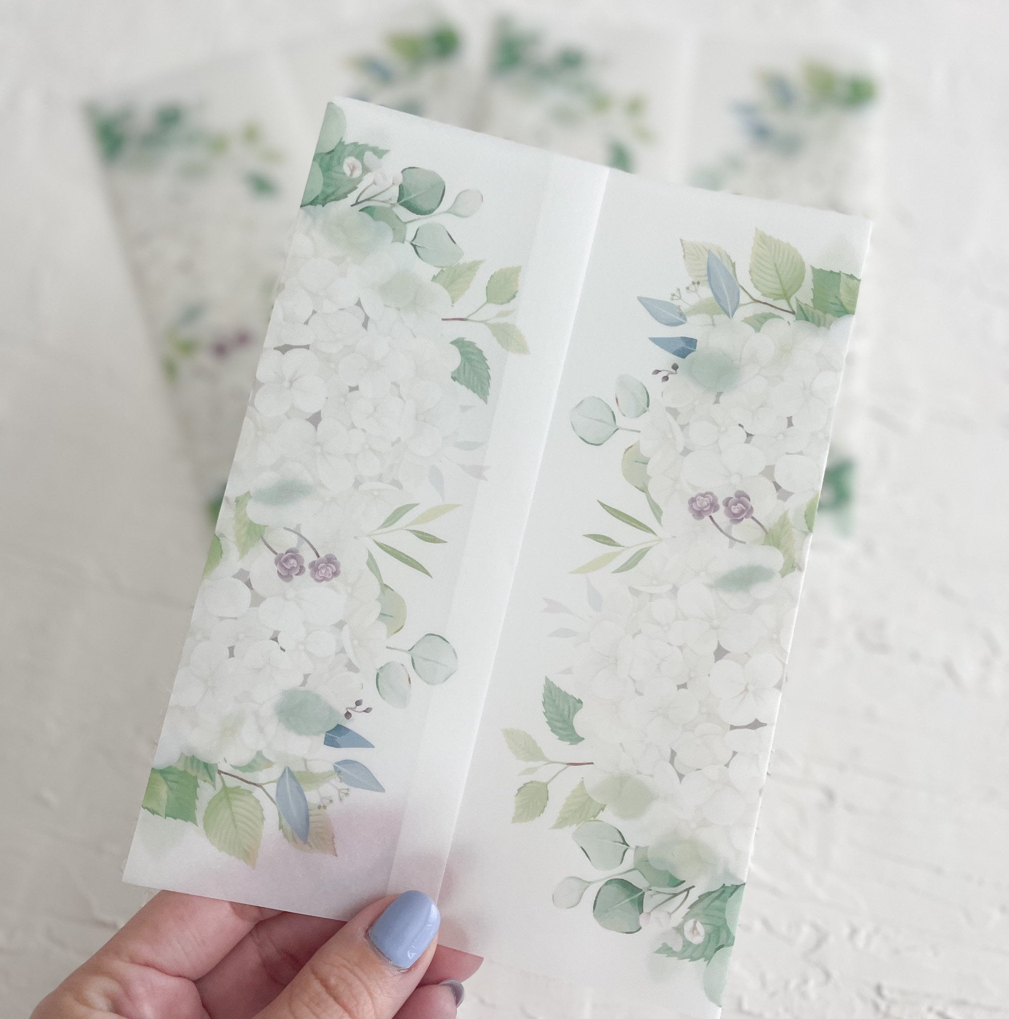 Hydrangea Vellum Wrap Vellum Jacket for Invitations Wedding - Etsy