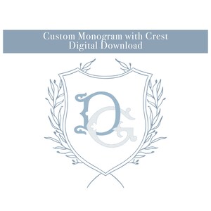 Custom Monogram and Crest Digital Download, Interlocking Monogram ...