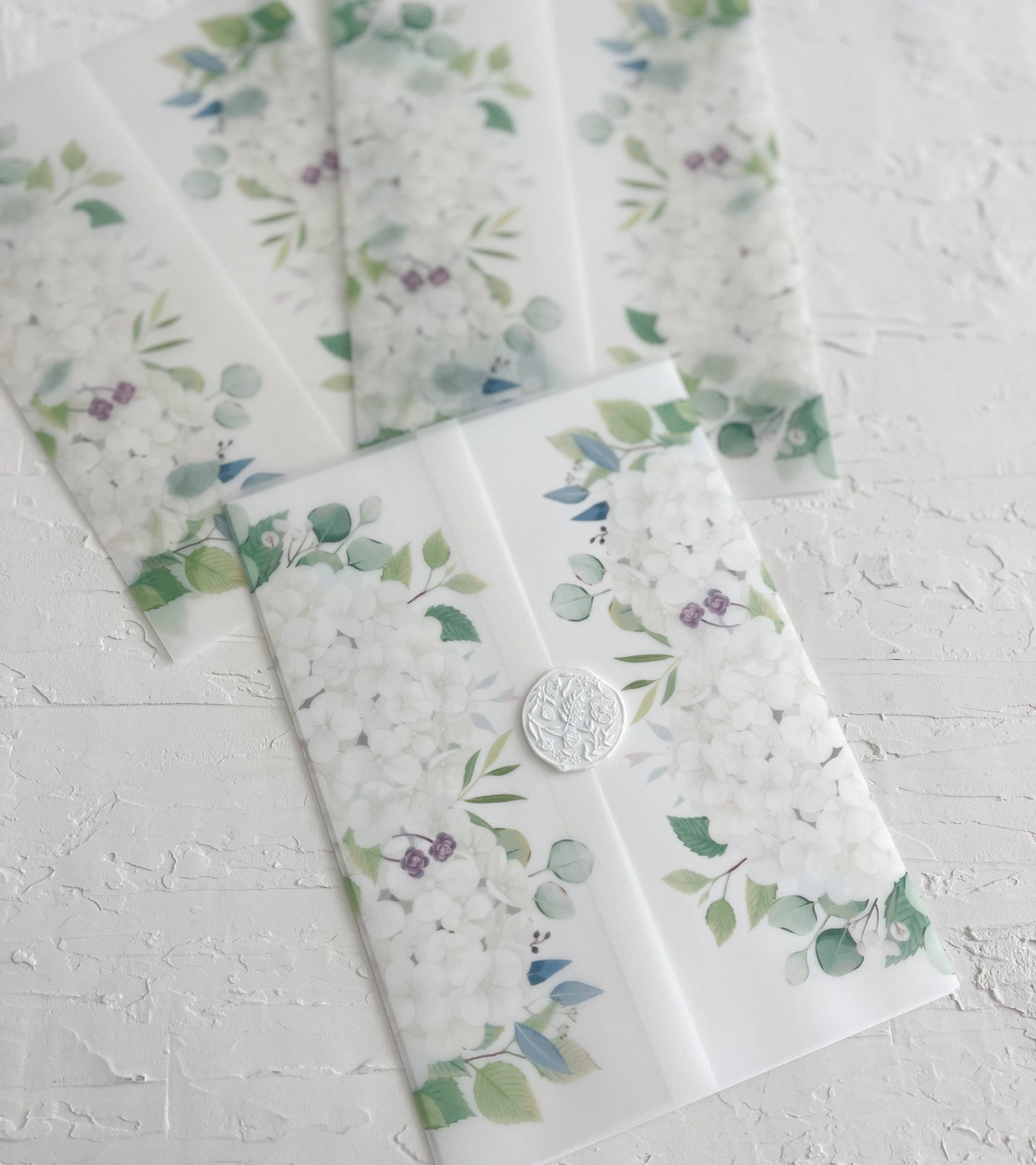 Hydrangea Vellum Wrap Vellum Jacket for Invitations Wedding - Etsy