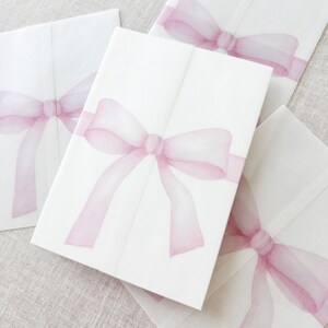 Pink Bow Vellum Jacket for Invitations, Watercolor Bow, Vellum Jacket ...
