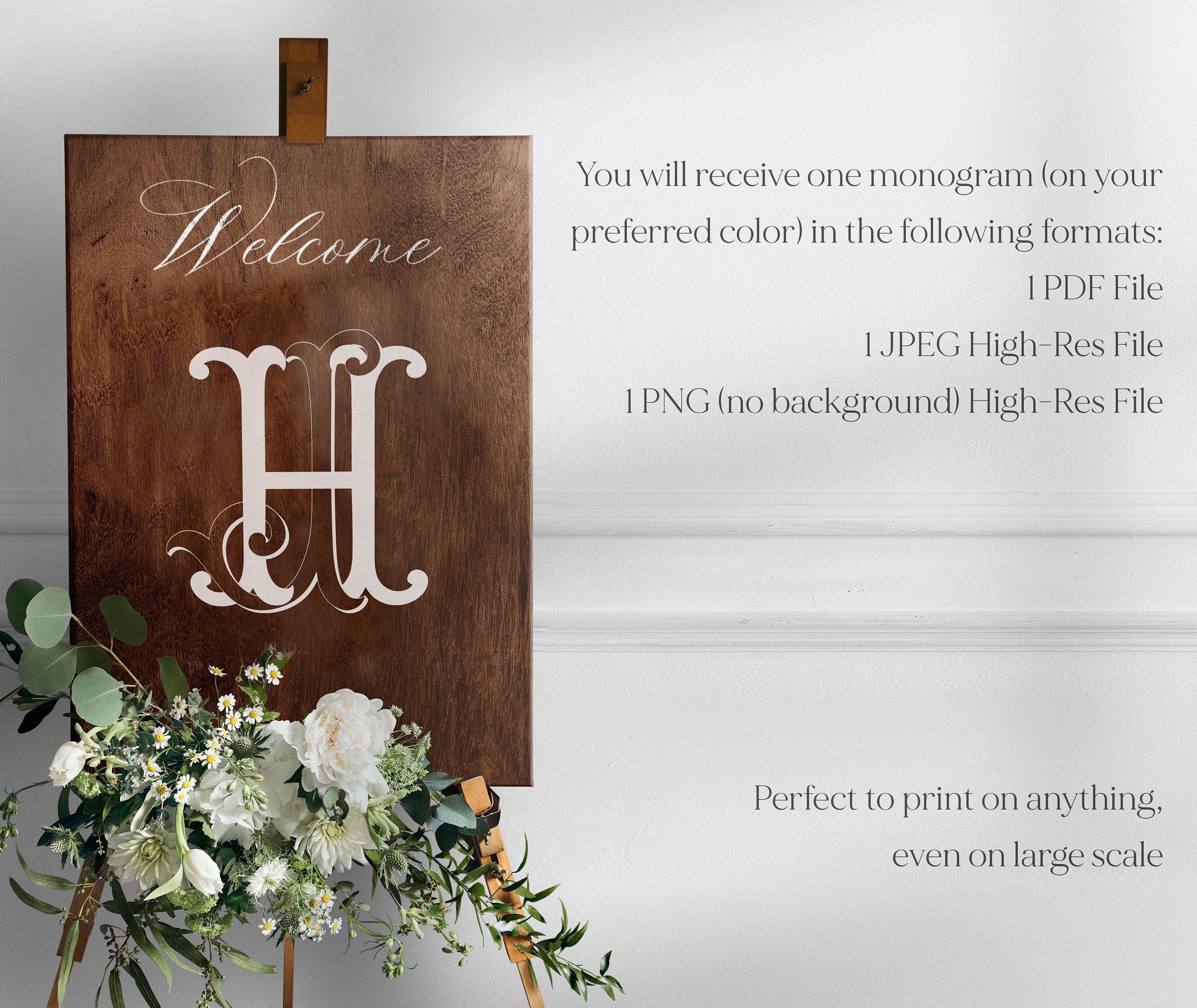 Custom Monogram Digital Download, Interlocking Monogram, Wedding ...
