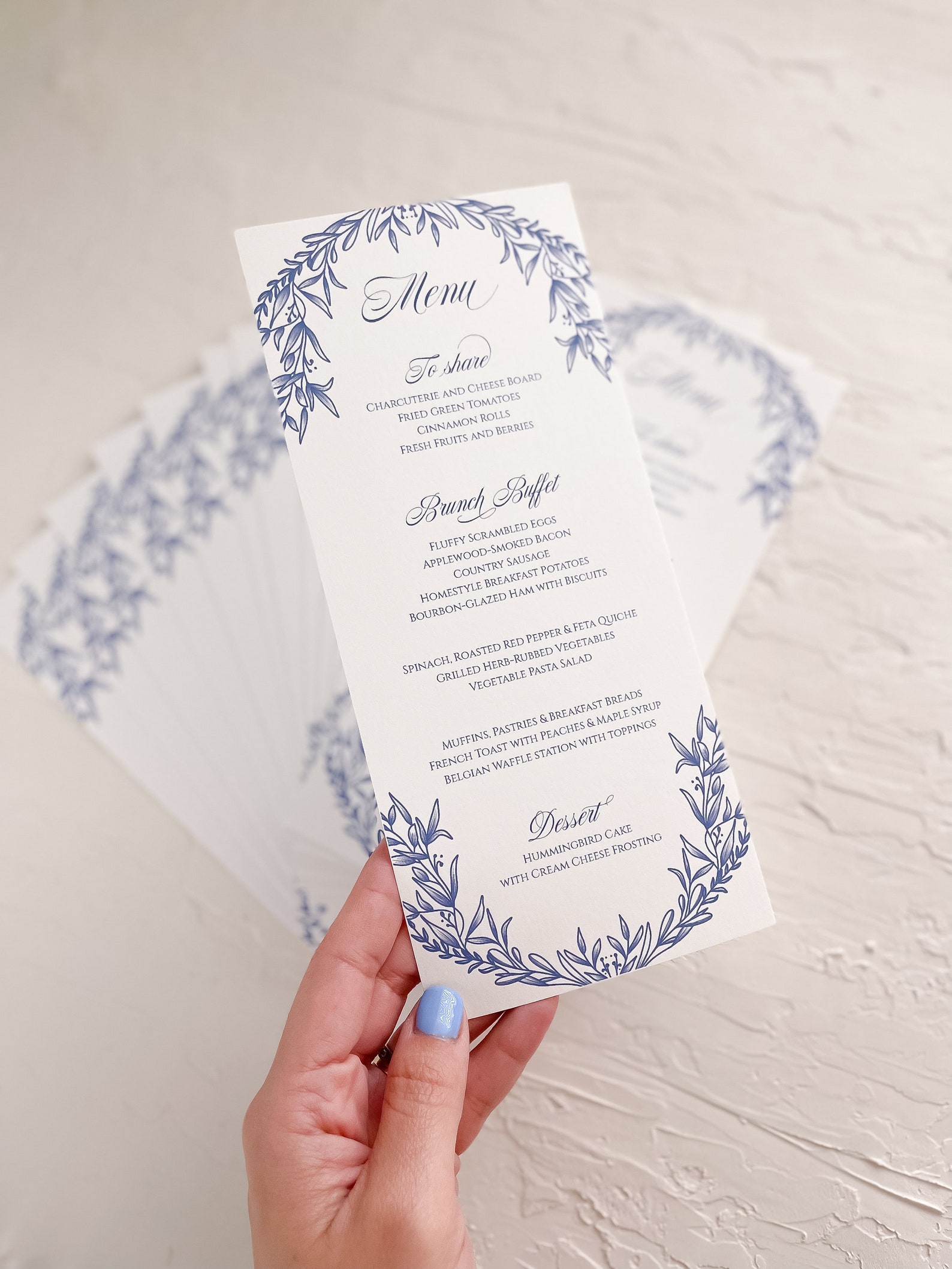 Classic Blue Wedding Menus Classic Wedding Menus Blue - Etsy
