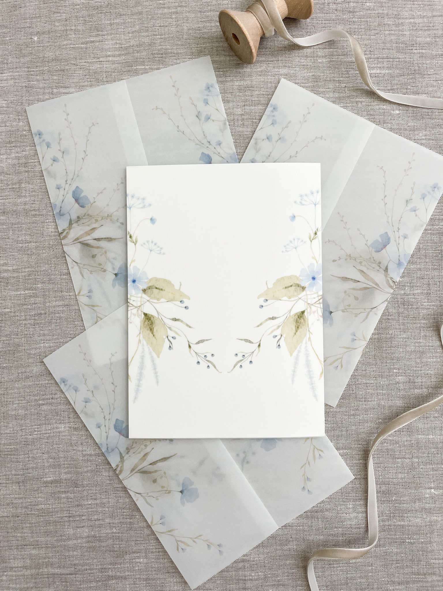 Wildflower Vellum Wrap for Invitation, Vellum Jacket, Wedding ...