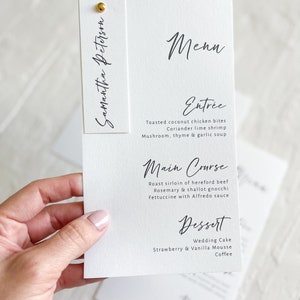 Modern Menu With Calligraphy, Modern Wedding, Wedding Menu Calligraphy ...