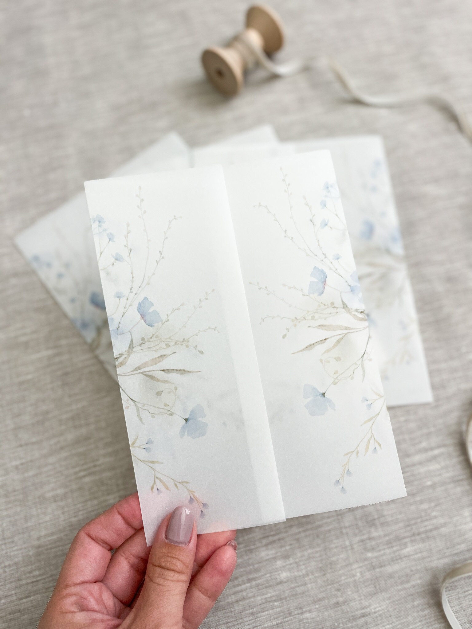 Wildflower Vellum Wrap for Invitation, Vellum Jacket, Wedding ...