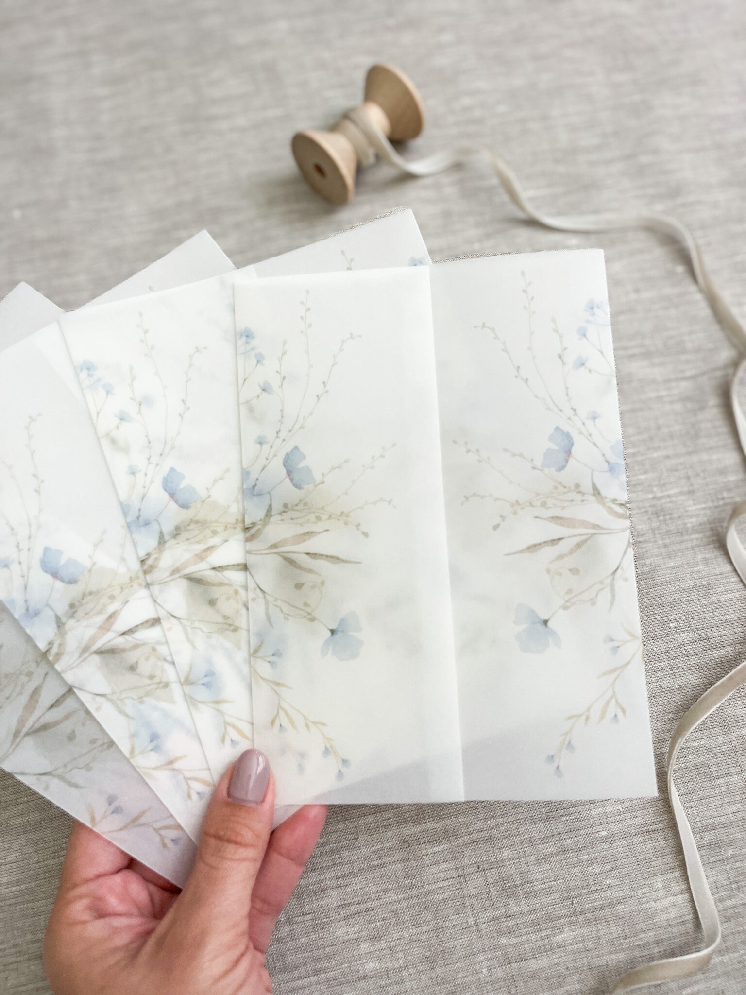 Wildflower Vellum Wrap for Invitation, Vellum Jacket, Wedding ...