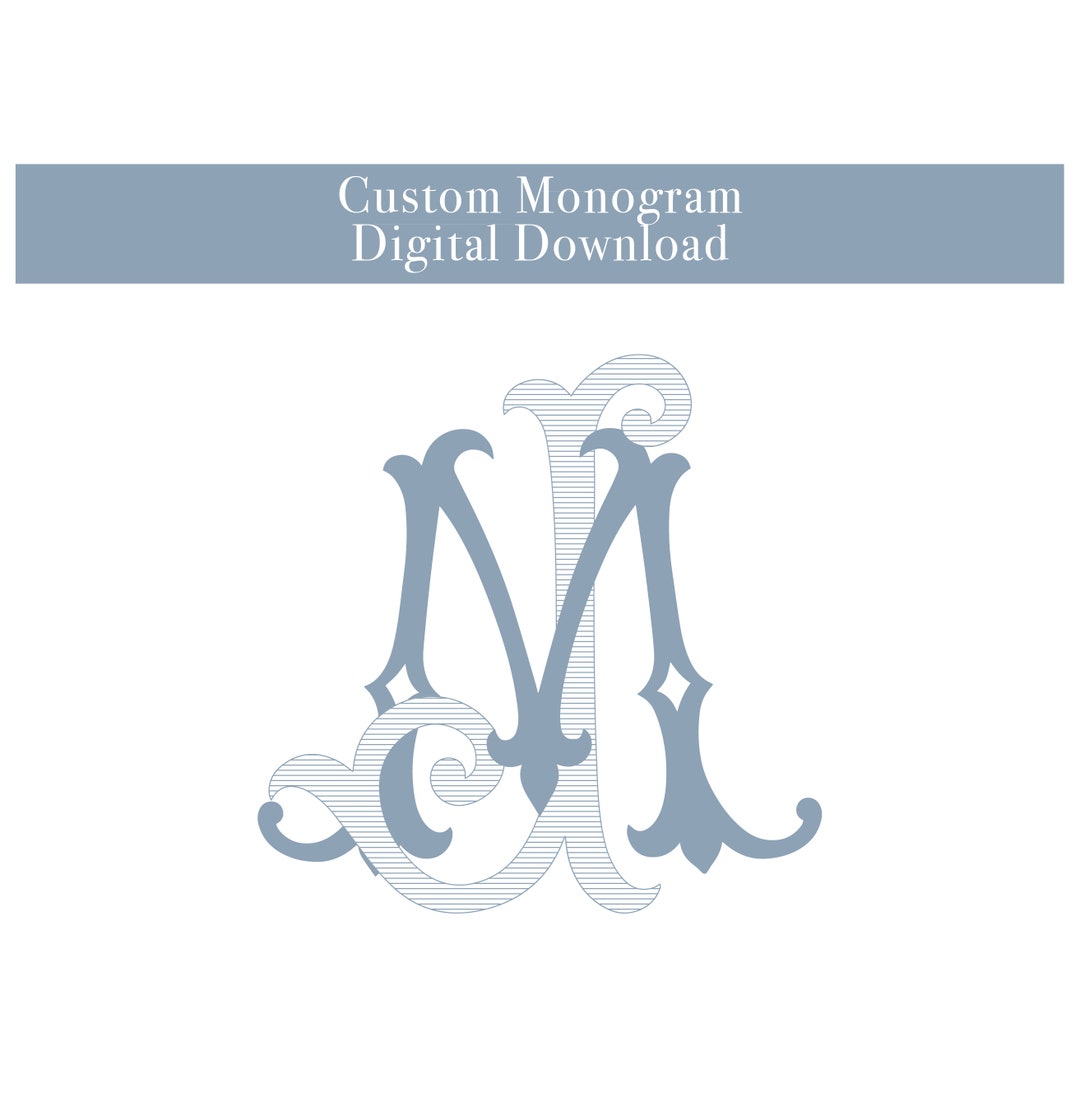 Custom Monogram Digital Download, Interlocking Monogram, Wedding ...