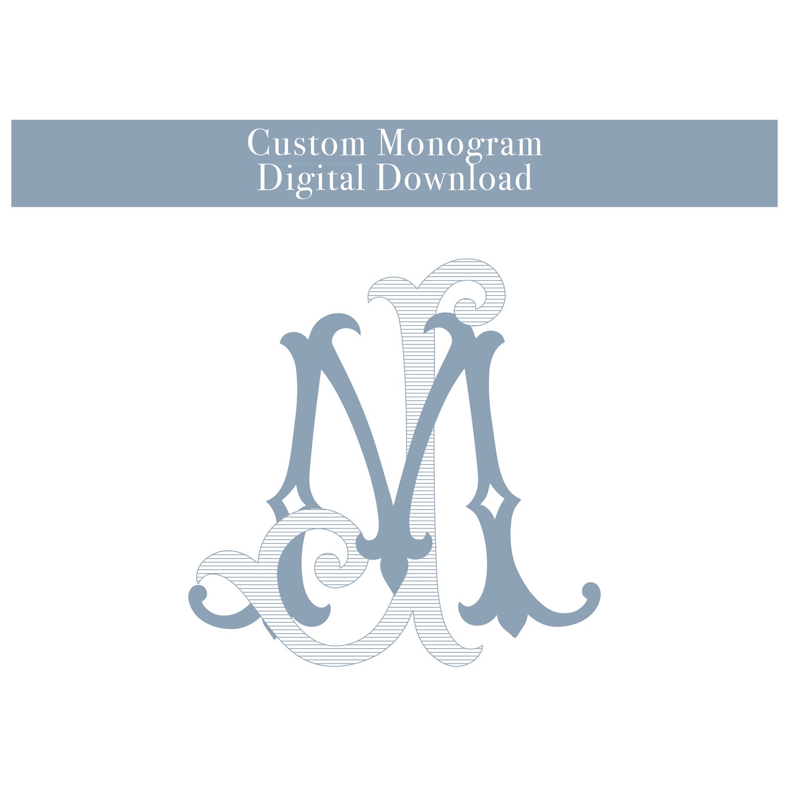 Custom Monogram Digital Download, Interlocking Monogram, Wedding ...