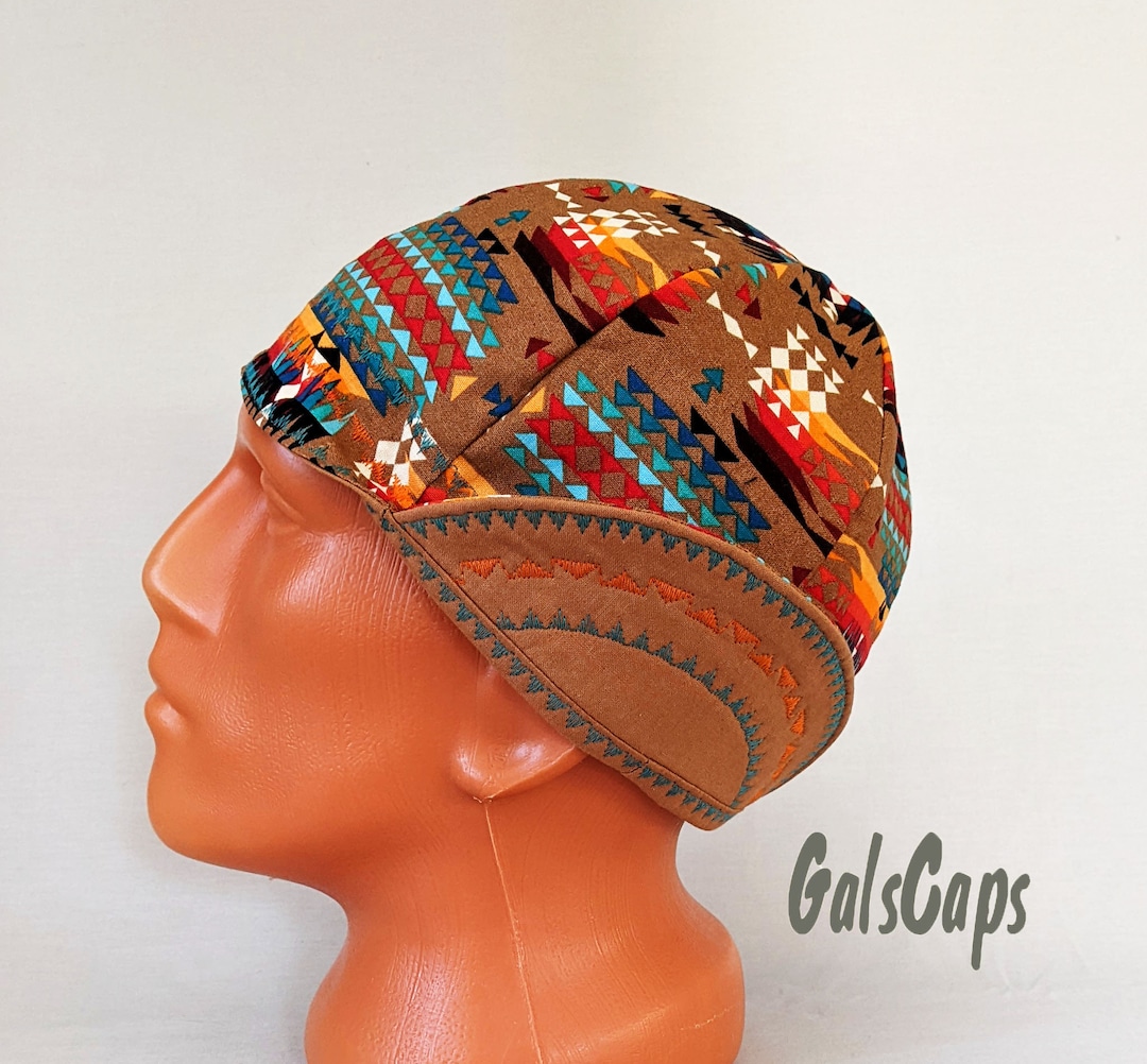 Native Aztec/tan Welders Hats Bikers Caps Welding Cap Hat Cotton Weld ...